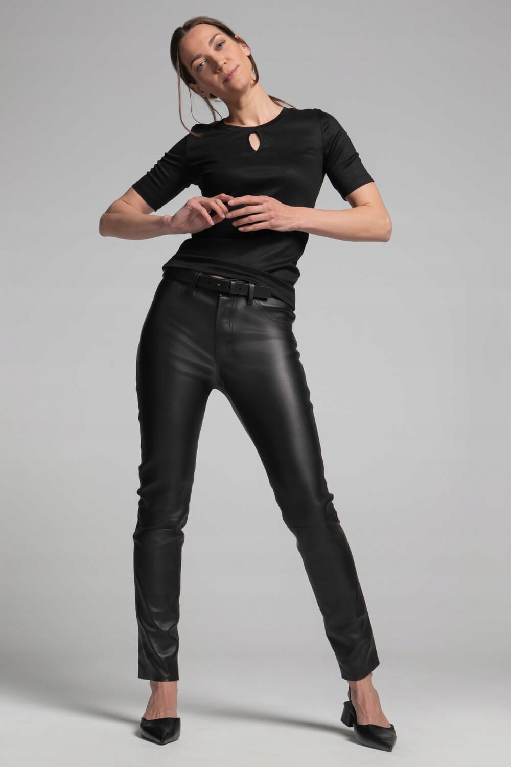 Luksusowe Spodnie Skórzane Czarne Arrivato 48 • Cena, Opinie • Jeansy ...