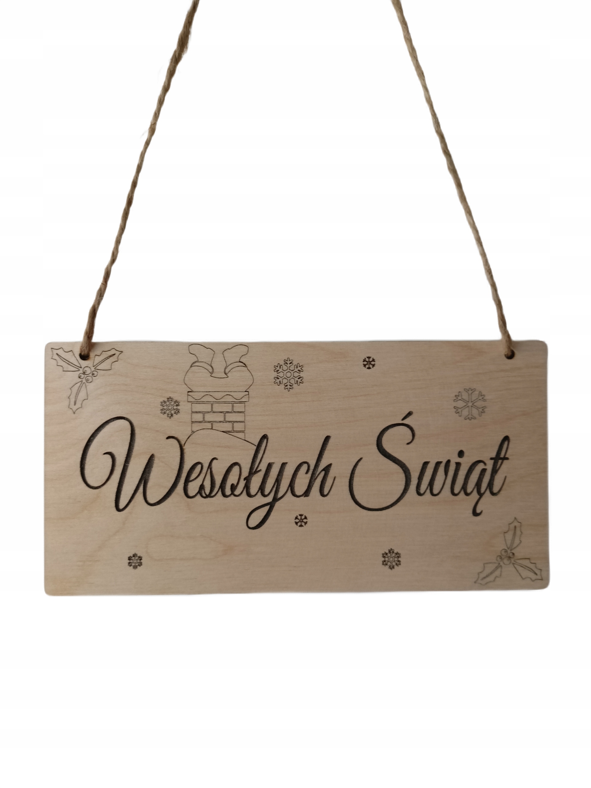 Zawieszka WESOŁYCH ŚWIĄT drewniana DEKORACJA ŚWIĄTECZNA OZDOBA PREZENT K227 • Cena, Opinie ...