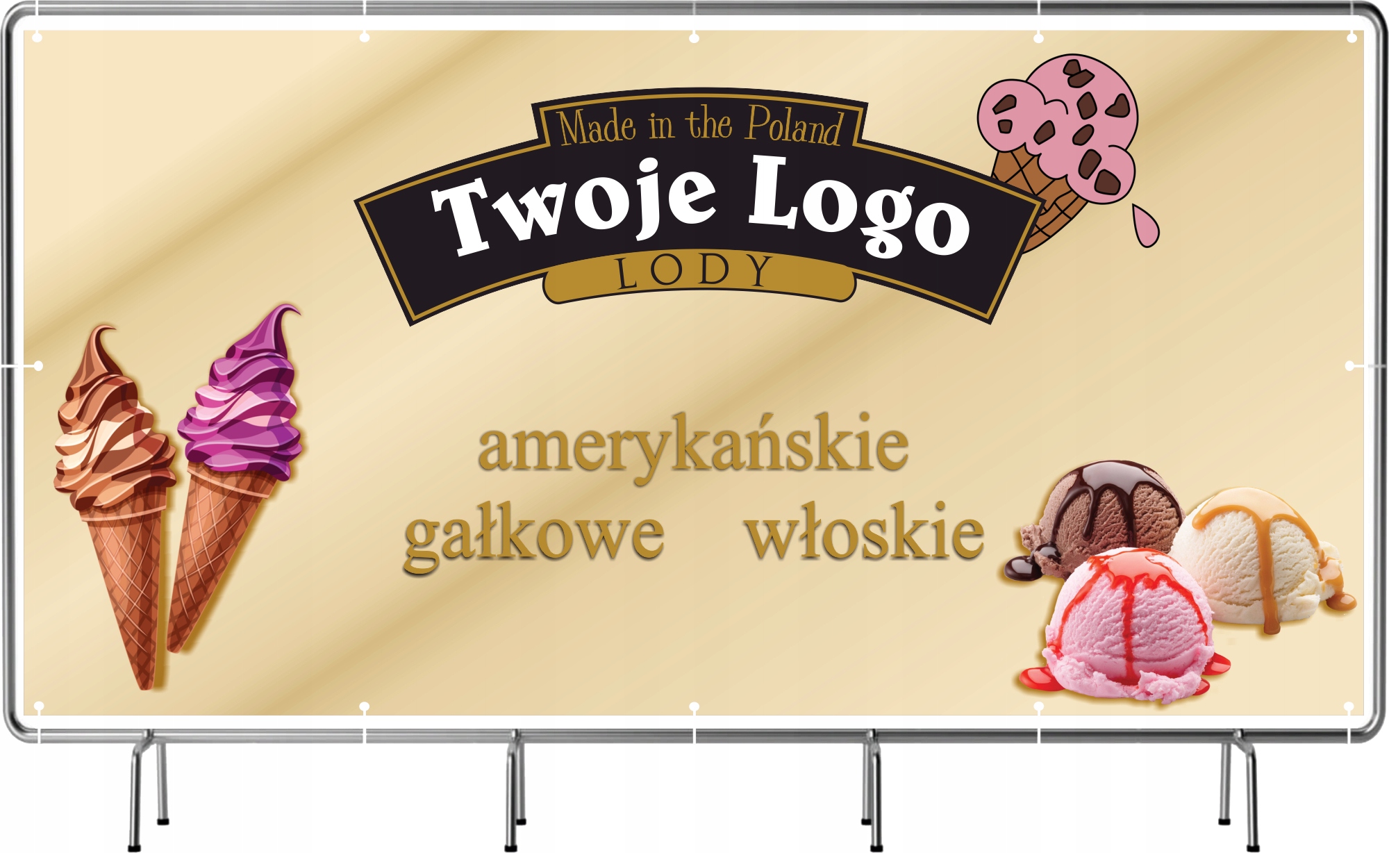 REKLAMNÍ BANNER 100x50 cm z hotového projektu AMERICKÁ ZMRZLINA ...