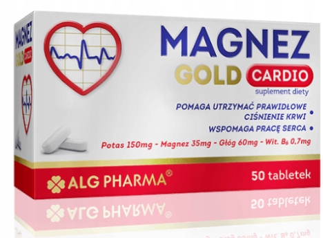 Alg Pharma Magnez Gold Cardio potas głóg wit. b6 x50 WSPOMAGA PRACĘ SERCA (5904730391351) • Cena ...