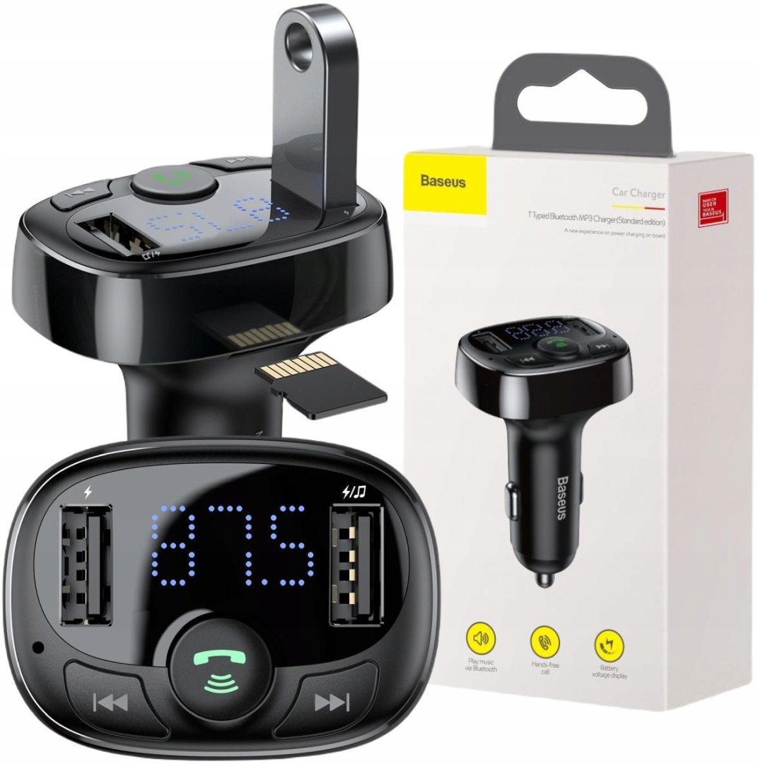 TRANSMITER FM ŁADOWARKA SAMOCHODOWA Baseus Enjoy S-09A 3.4A 2x USB-A ... TRANSMITER FM ŁADOWARKA SAMOCHODOWA Baseus Enjoy S-09A 3.4A 2x USB-A ...