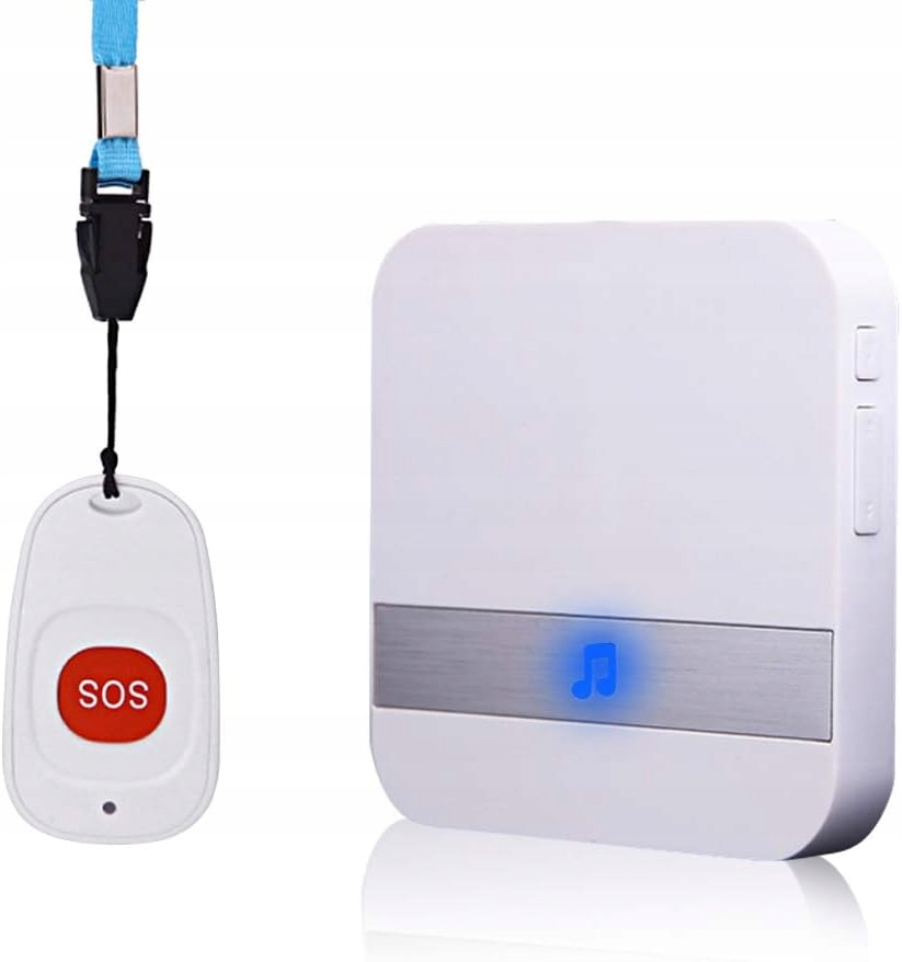 PRZYCISK ALARMOWY SOS BEZPRZEWODOWY PLUG-IN DLA SENIORÓW 1 DO 1 BIAŁY ...