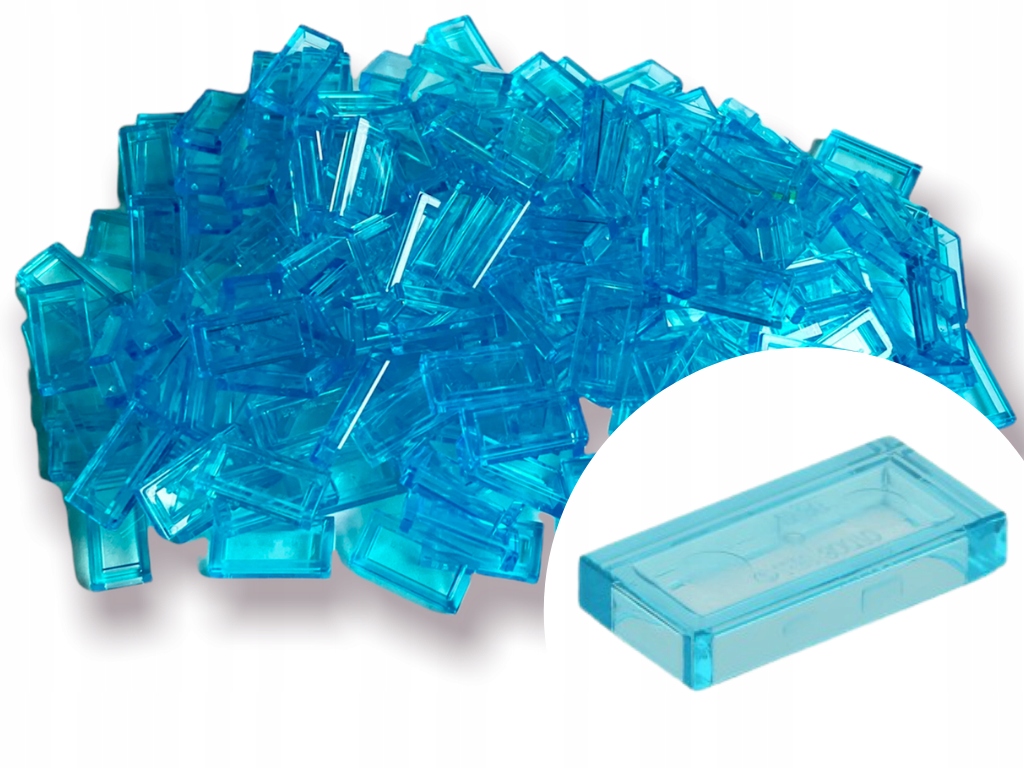 LEGO 3069b TILE Płytka 1x2 Trans Light Blue Niebieski WODA 10szt ...