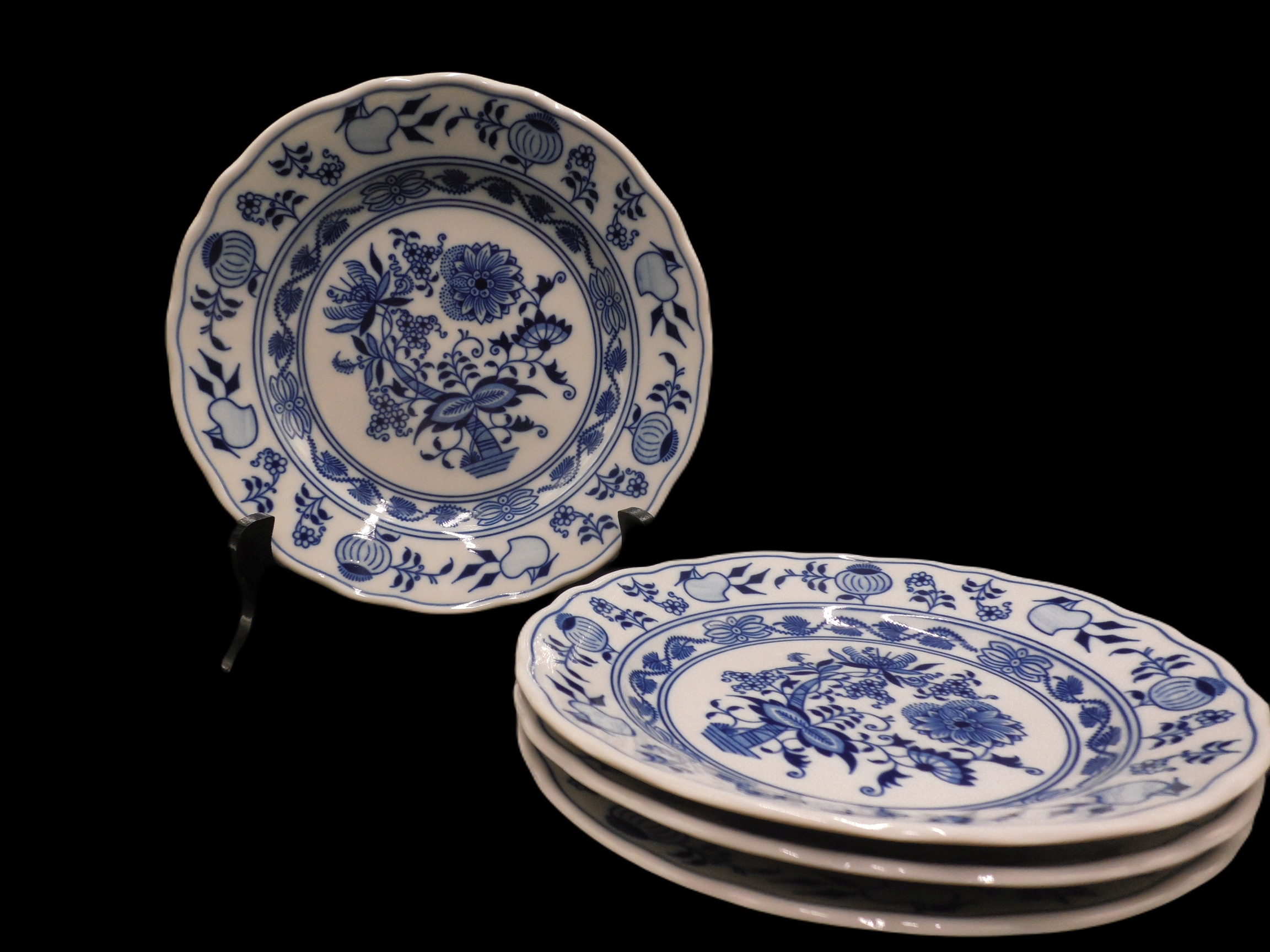 Talerze deserowe 4 szt.wzór cebulowy CZECHOSŁOWACJA 16966151614 - Allegro.pl