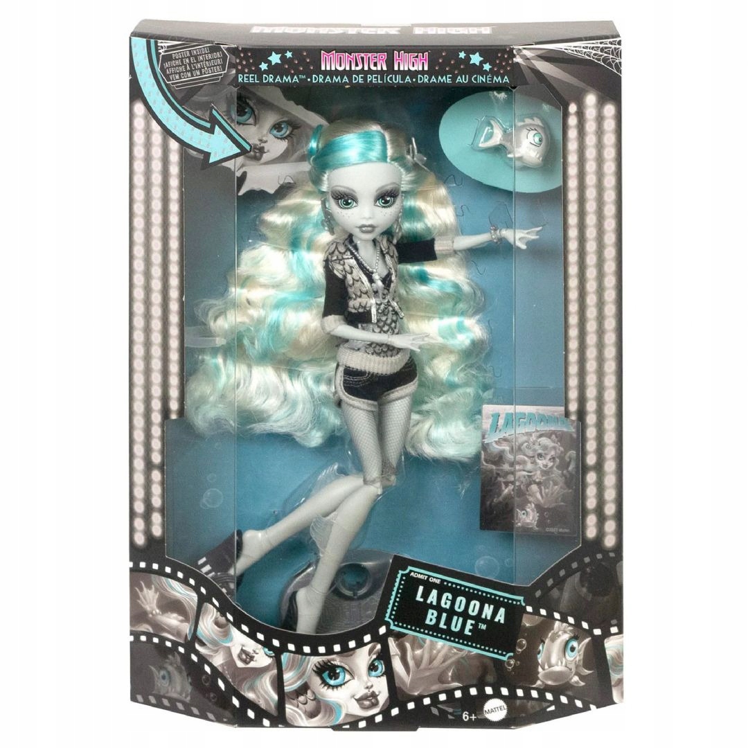 LALKA MONSTER HIGH REEL DRAMA Lagoona Blue + pirania Neptuna ...