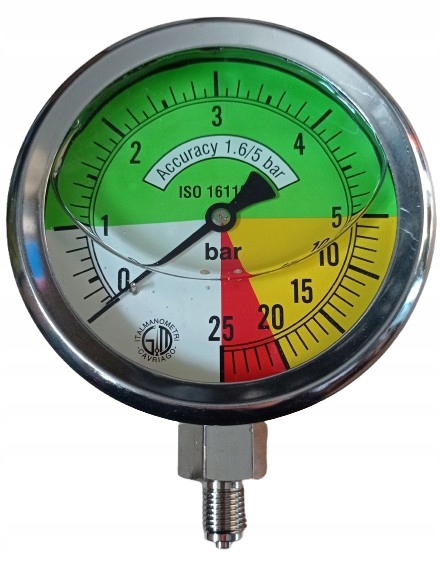 Manometr glicerynowy ITALMANOMETRI M100 0-5-25 bar gwint 1/4" za 298.96PLN z Szymanów - Allegro ...