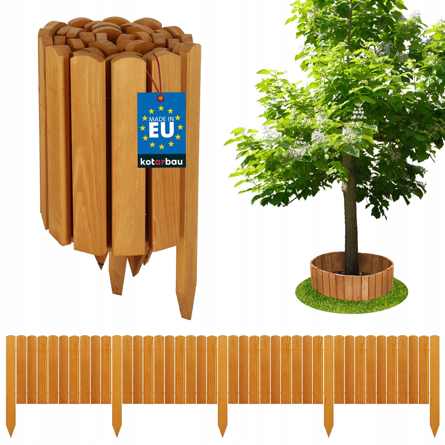 OBRZEŻE PALISADA OGRODOWA 200X30 CM PŁOTEK PŁOT DREWNO OGRODOWY WBIJANY ...