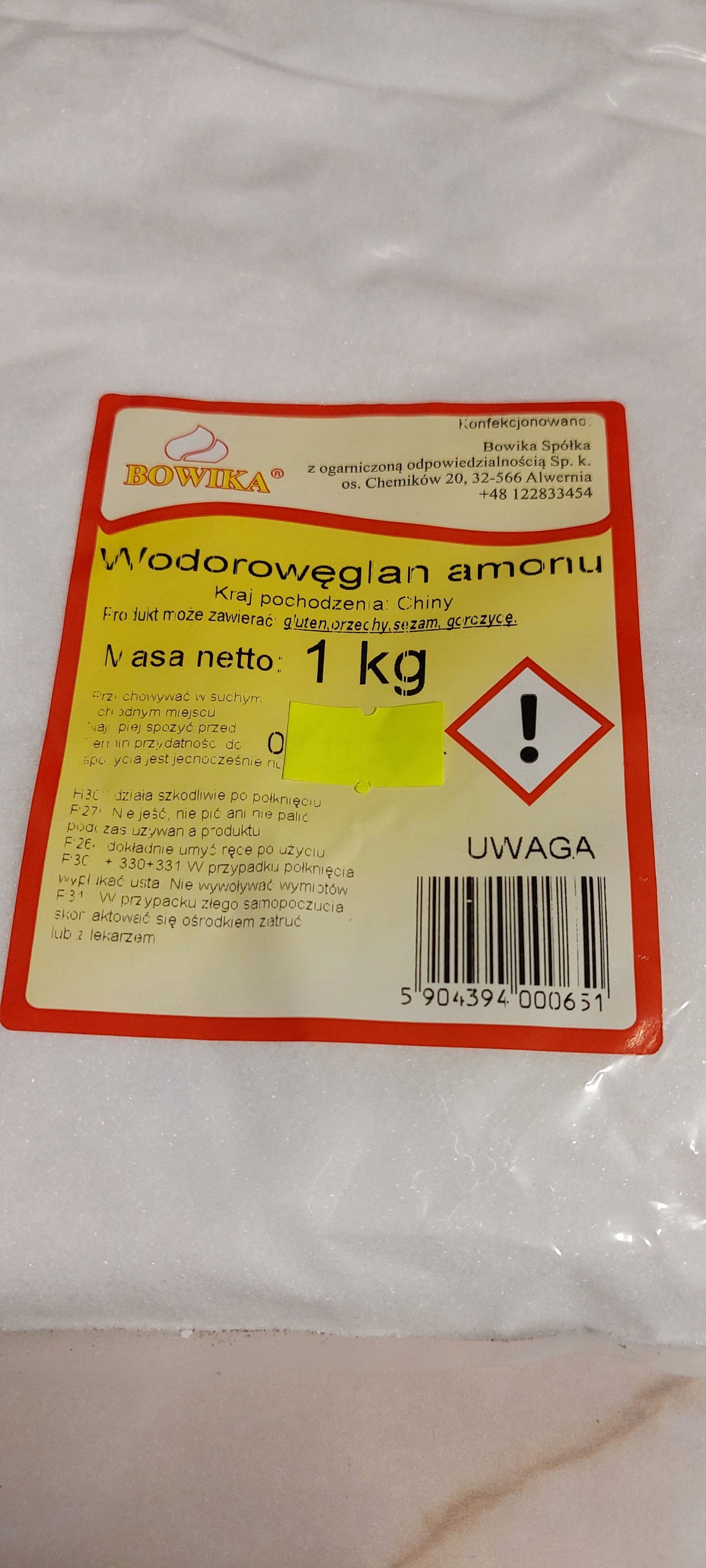AMONIAK 1 KG KANDEX (5902802340542) • Cena, Opinie • Inne dodatki spożywcze 14357775079 • Allegro