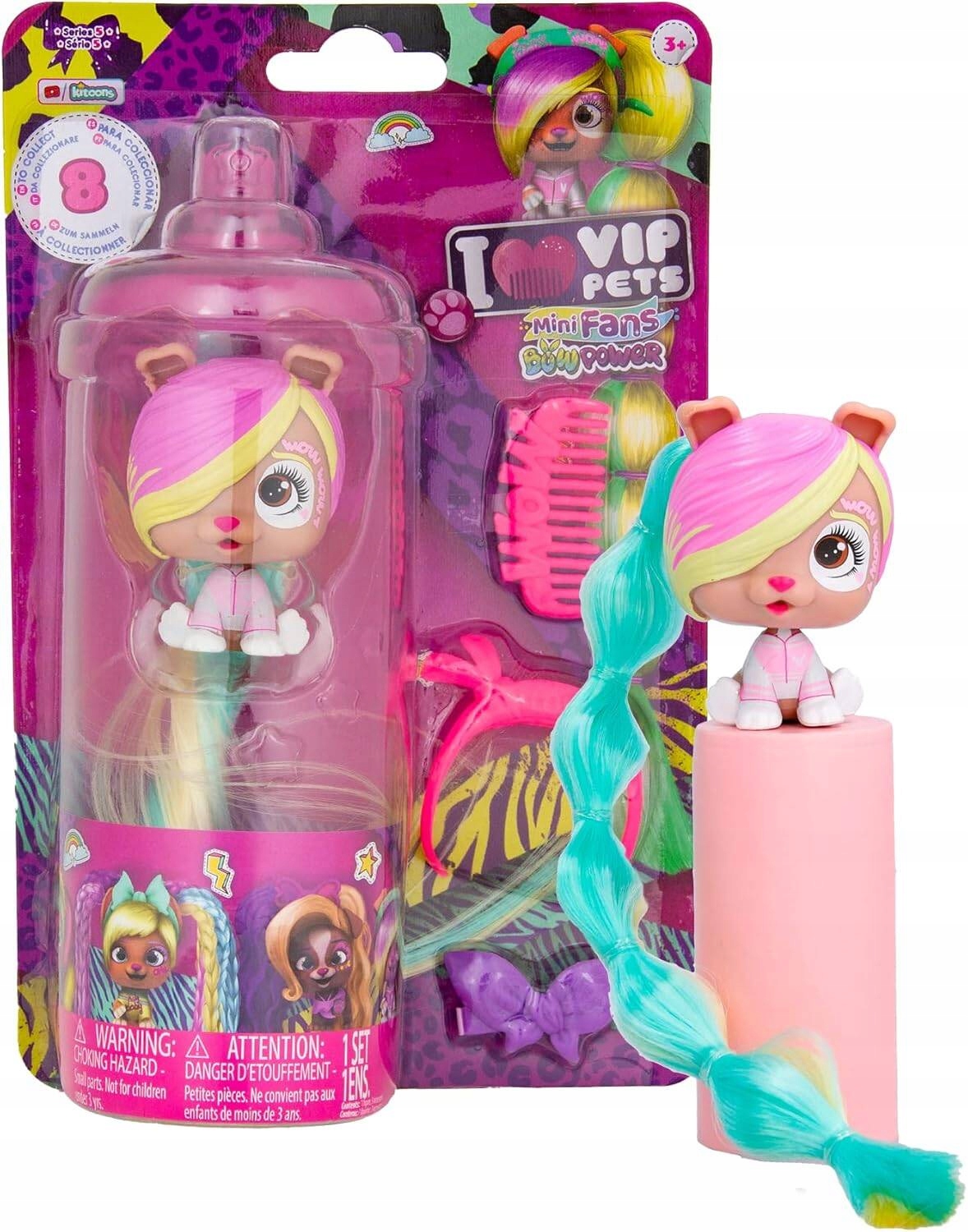 VIP PETS MINI FANS BOW POWER S5 LALKA PIESEK FIGURKA Długie Włosy CHLOE ...