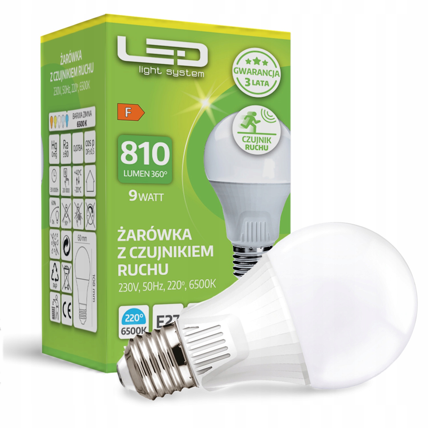 Żarówka LED z Czujnikiem Ruchu i Zmierzchu 9W KOBI (KAGSE279WZPX ... Żarówka LED z Czujnikiem Ruchu i Zmierzchu 9W KOBI (KAGSE279WZPX ...
