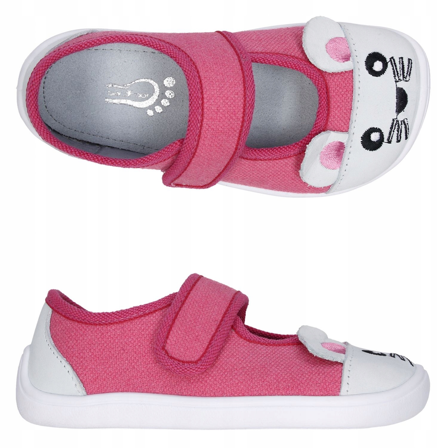 KAPCIE PAPCIE BAREFOOT 3F NA RZEPY ELASTYCZNE JAK BOSO MYSZKA RÓŻOWA 29 ...