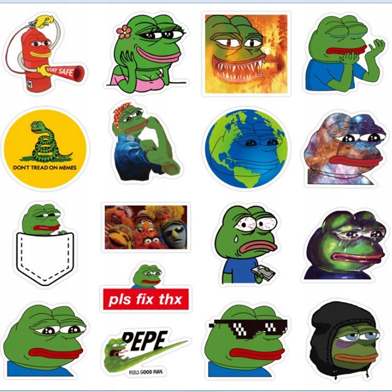 100 pcs śmieszne MEME Pepe żaba naklejki estetyczn za 39,80 zł z ...