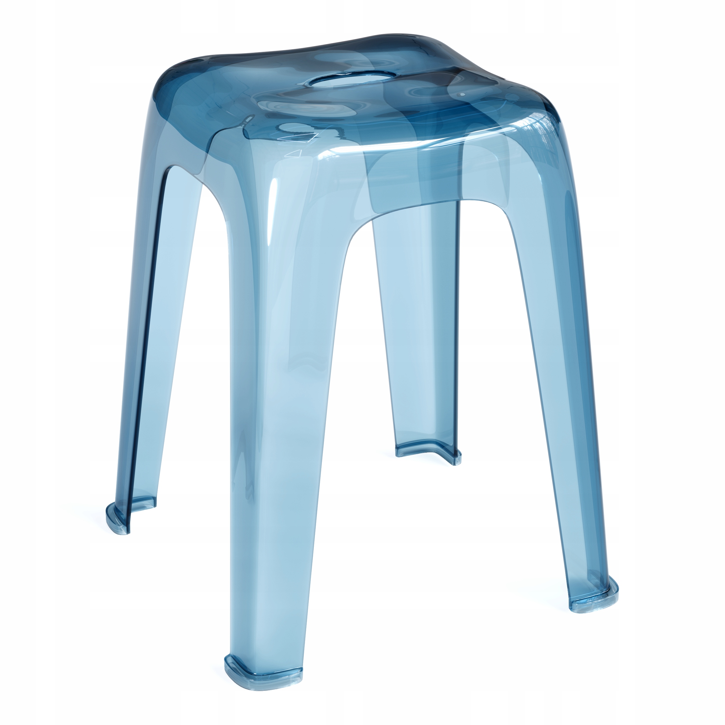 Taboret Transparentny Stołek Kuchnia Łazienka Salon Niebieski CLARITA ...