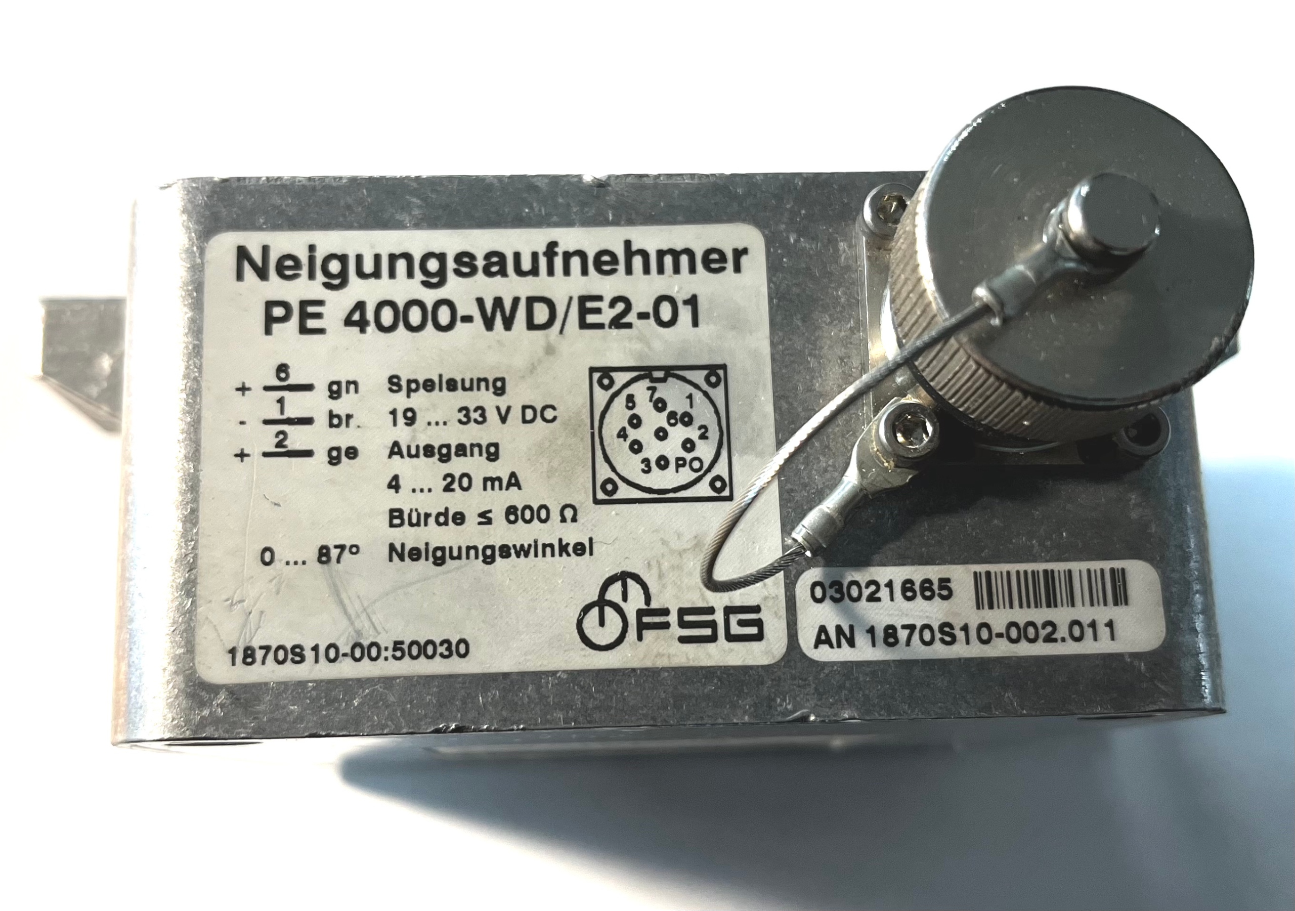Inklinometr czujnik nachylenia FSG PE 4000-WD/E2-01 19-33V DC 4-20mA za ...