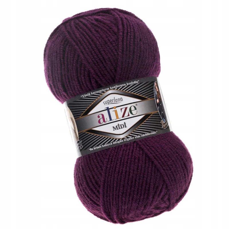 Alize Superlana Midi 111 Śliwkowy (100gr/170mt) (8697678033526) • Cena ...