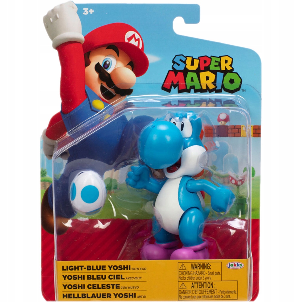 SUPER MARIO JAKKS PACIFIC ORYGINALNA RUCHOMA FIGURKA LIGHT-BLUE YOSHI ...