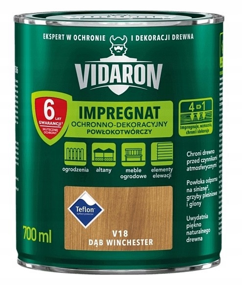 VIDARON IMPREGNAT OCHRONNO-DEKORACYJNY DĄB WINCHESTER V18 0,7L ...