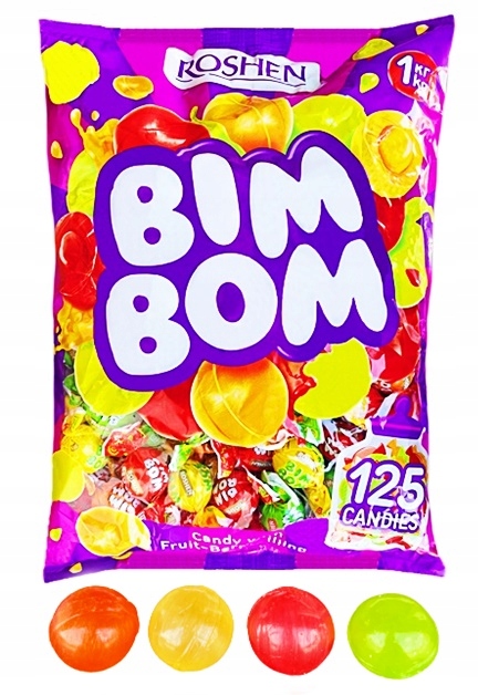 Cukierki BIM BOM Twarde Owocowe Mix Smaków ROSHEN 1kg (4823077604294 ...