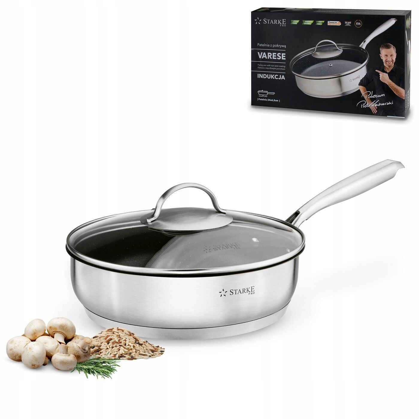 Patelnia tradycyjna Starke Pro Varese 24 cm non-stick (nieprzywierająca ...