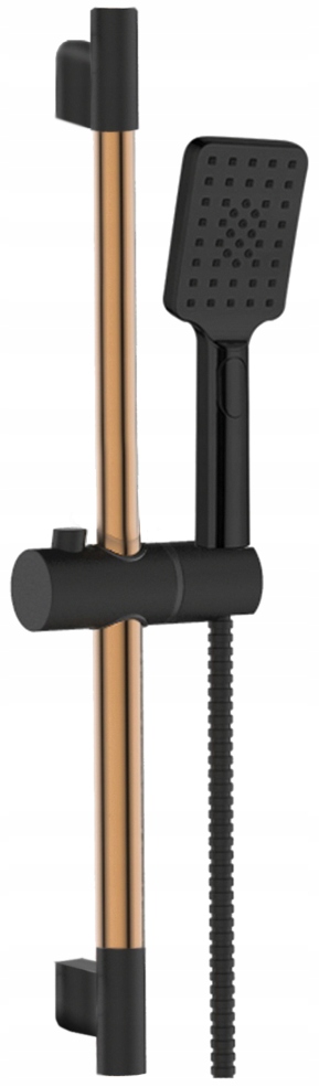 INVENA ZESTAW NATRYSKOWY NA DRĄŻKU MIDNIGHT, CZARNY/ROSE GOLD ...