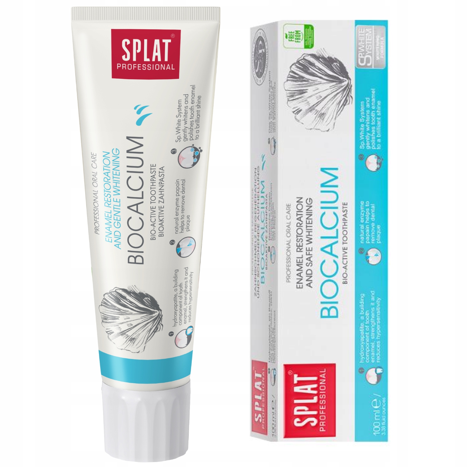 SPLAT Professional BIOCALCIUM Fogfehérítő Fogkrém Fluoridmentes 100ml ...