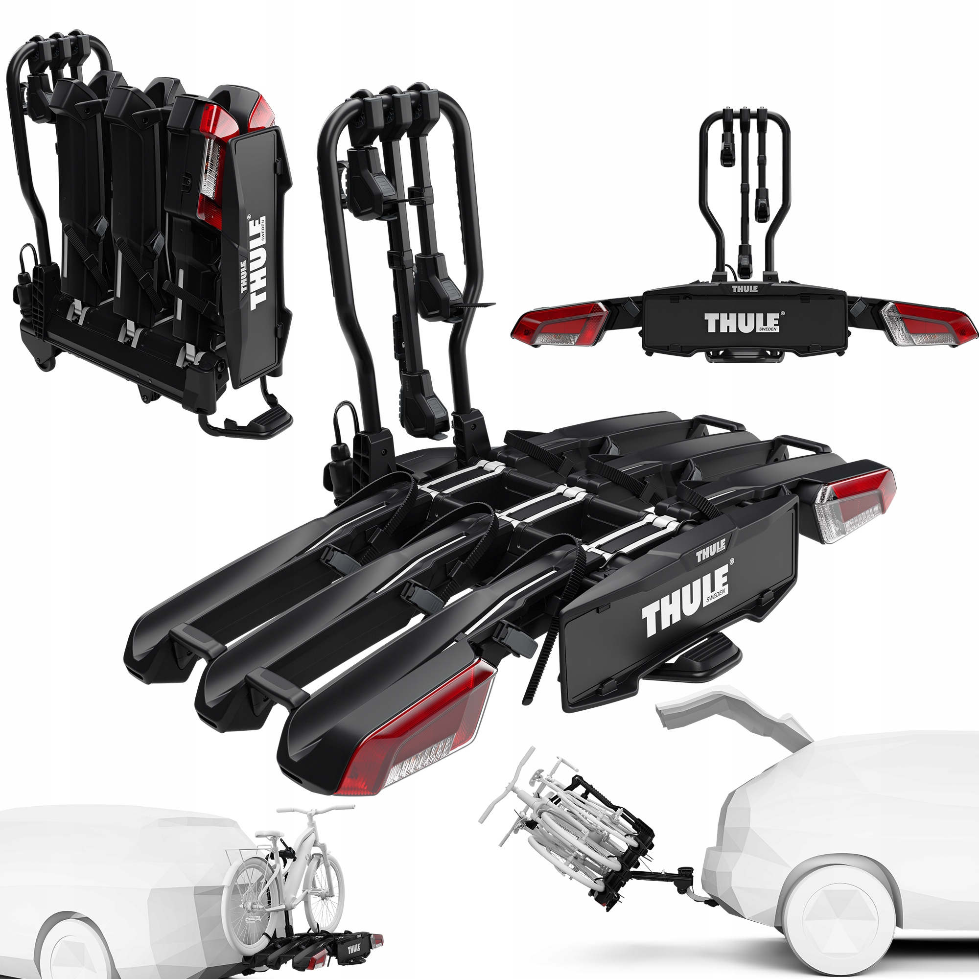 THULE EasyFold 3 Bagażnik Rowerowy na HAK holowniczy na 3 rowery 945 ...