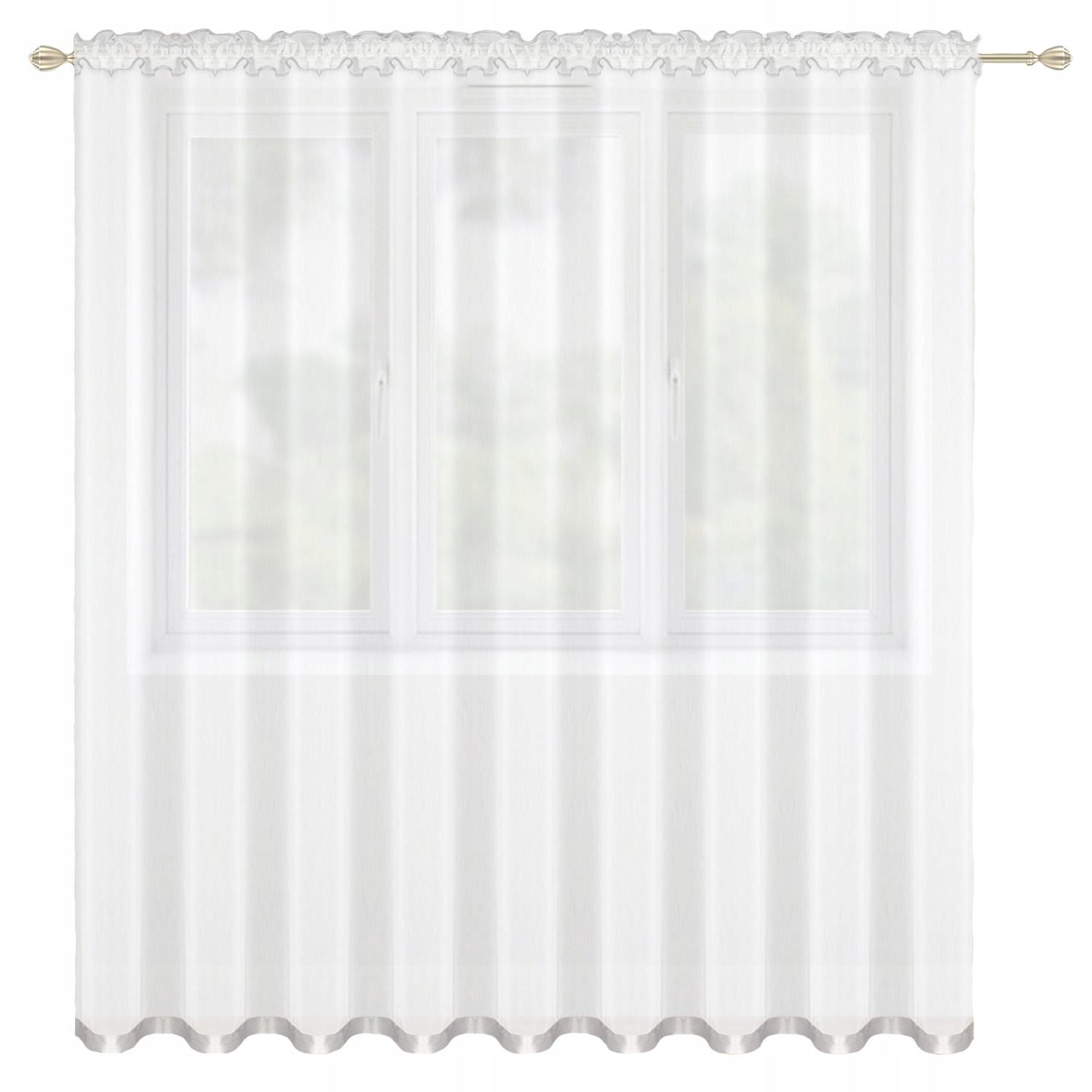 FIRANA GOTOWA 400x250 WOAL TAŚMA ŻABKI BIAŁA FIRANY GOTOWE ...