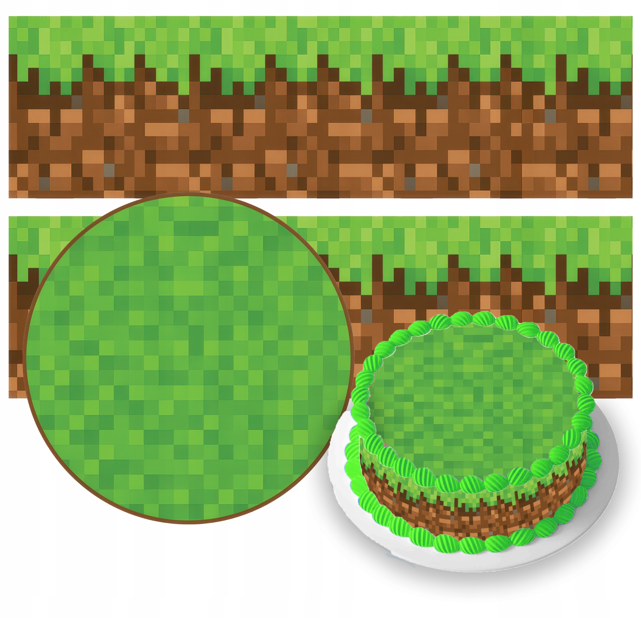 MEGA SZETT OPŁATEK NA TORT Ostyás ÉPÍTŐKOCKÁK GRAFIKA PIXELEK +NÉV 12 ...