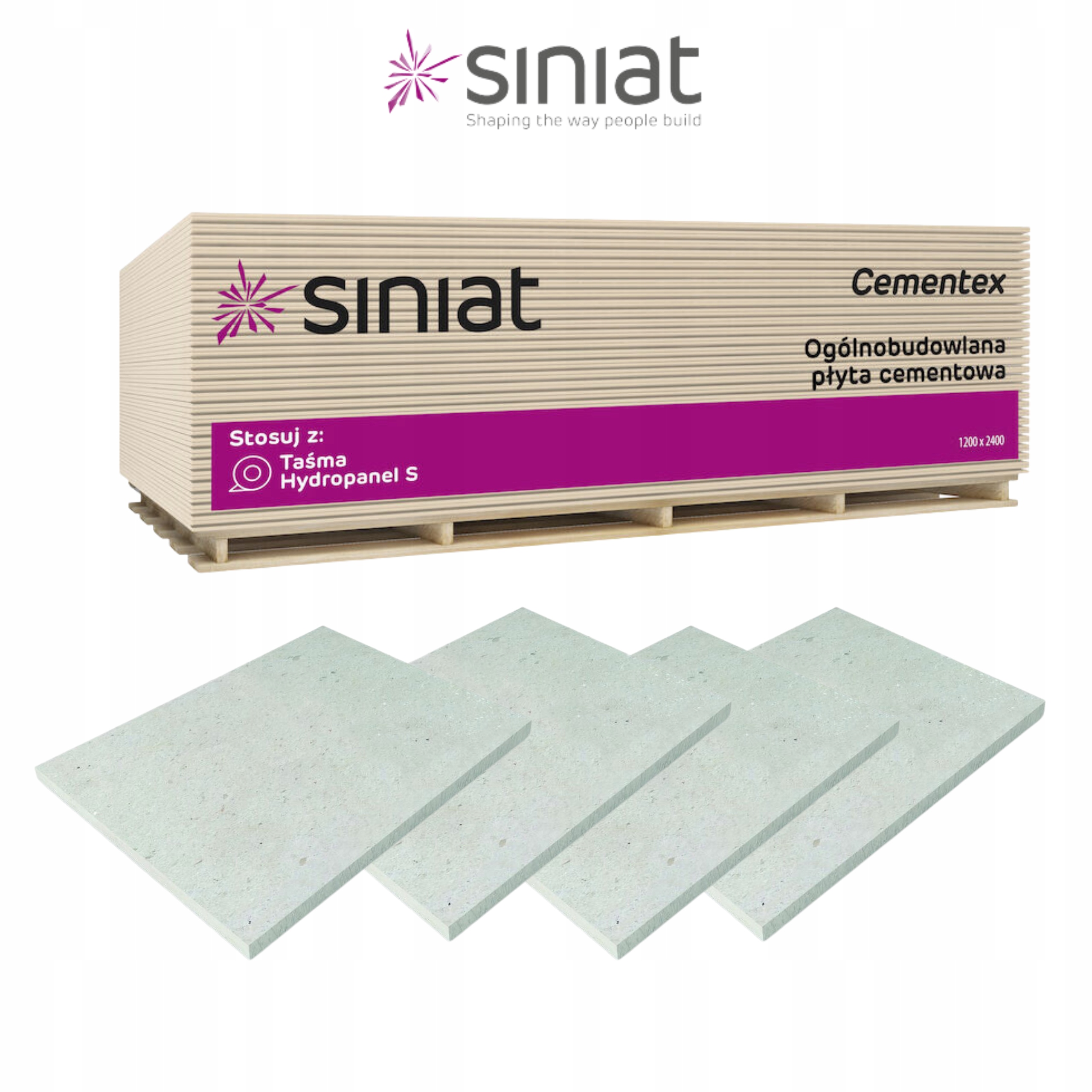 Płyta cementowa CEMENTEX 10x1200x2400mm SINIAT (5907697604588) • Cena ...