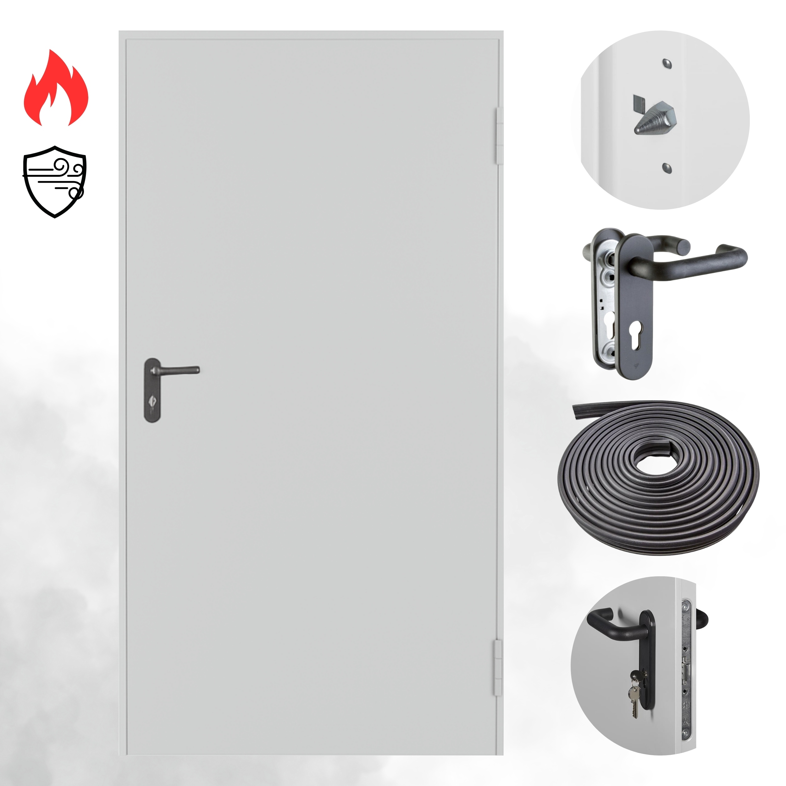 Protipožární dveře EIS60 Padilla Šedé RAL 7035 80 Pravé za 11423.00CZK ...