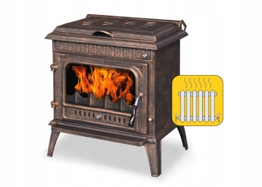 Piec żeliwny Leon Boiler Z PŁYTĄ GRZEWCZĄ BRĄZOWY • Cena, Opinie ...