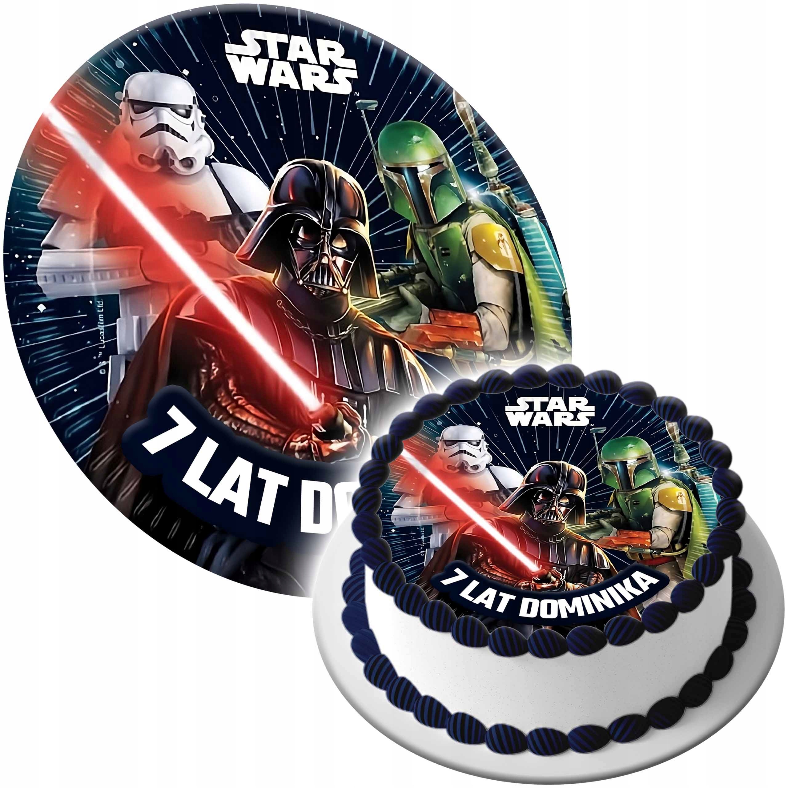 OPŁATEK NA TORT STAR WARS GWIEZDNE WOJNY + TEKST TWÓJ NAPIS ...