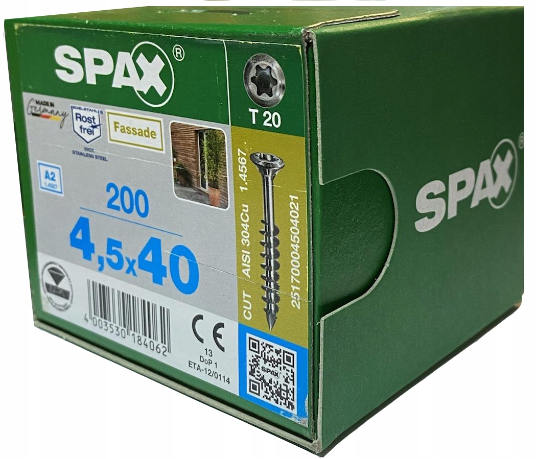 WKRĘTY DO FASADY STOŻEK T20 SPAX 4,5X40 200SZT • Cena, Opinie ...