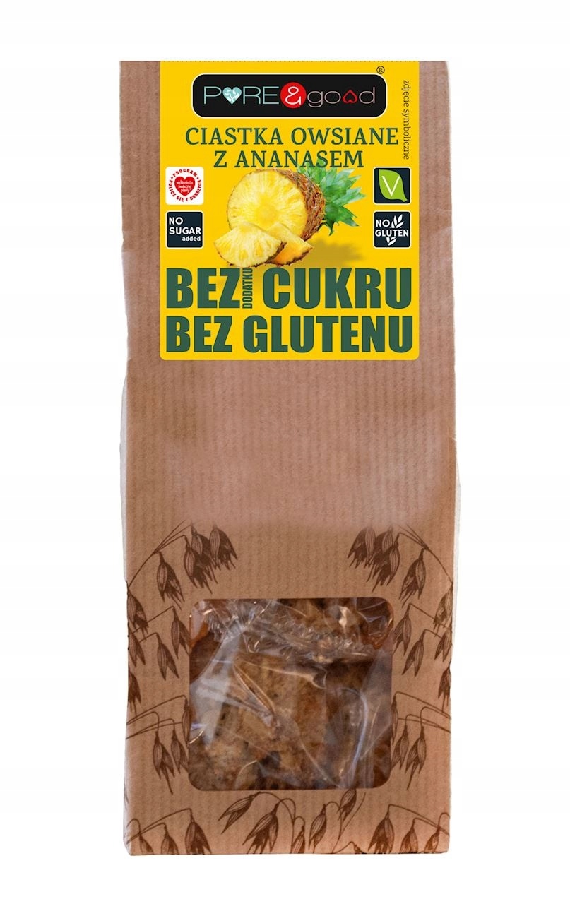 Ciastka owsiane z ananasem bez glutenu bez cukru Pure & good ...