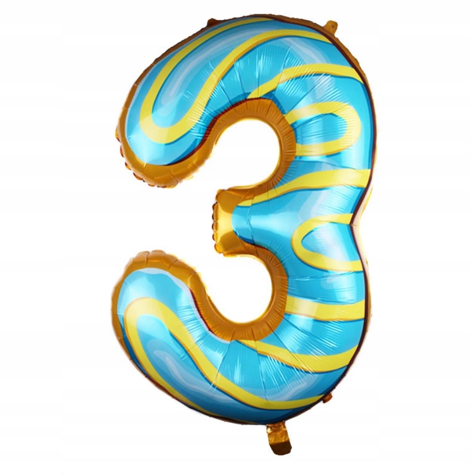 Fólia lufi "3" szám 32" 80cm - Donut/Fánk, • Ár, Vélemények - Allegro