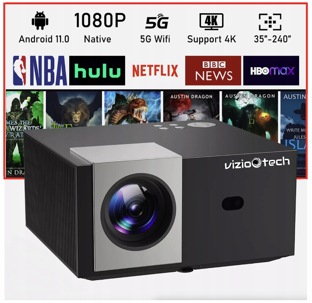 Projektor LED VIZIO TECH VIZIO-TECH X6 LED 4K HD Projector szary ...