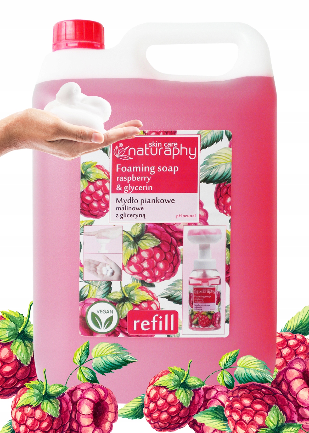 Mydło piankowe do rąk o zapachu malinowym 5L (5908311412435) • Cena ...