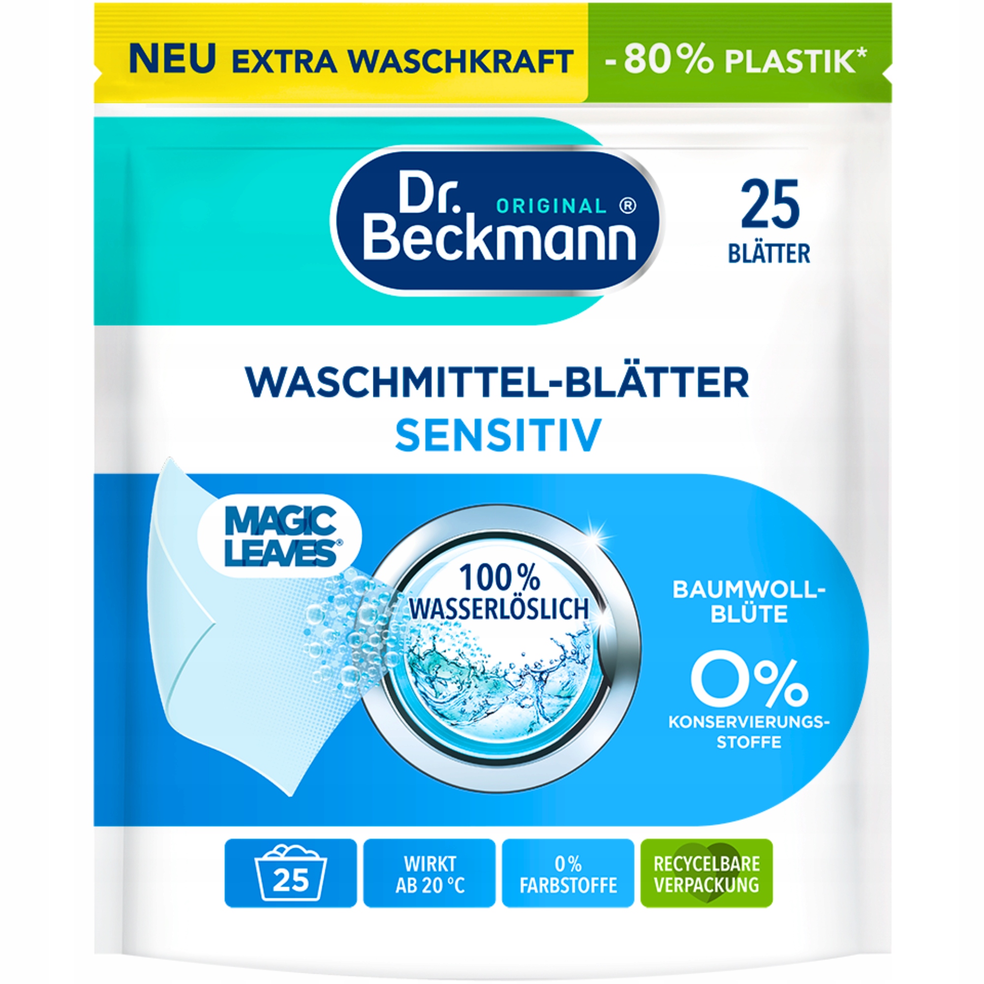 Dr Beckmann Magic Listki Piorące Sensitiv Uniwersalne Niemieckie Bio 25szt (4008455088211 ...