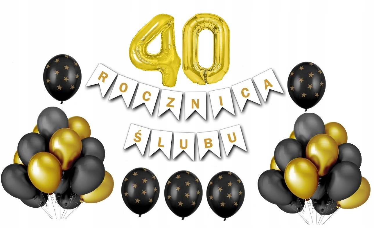 Zestaw Balony Dekoracje 40 Rocznica Ślubu • Cena, Opinie • Balony ... Zestaw Balony Dekoracje 40 Rocznica Ślubu • Cena, Opinie • Balony ...