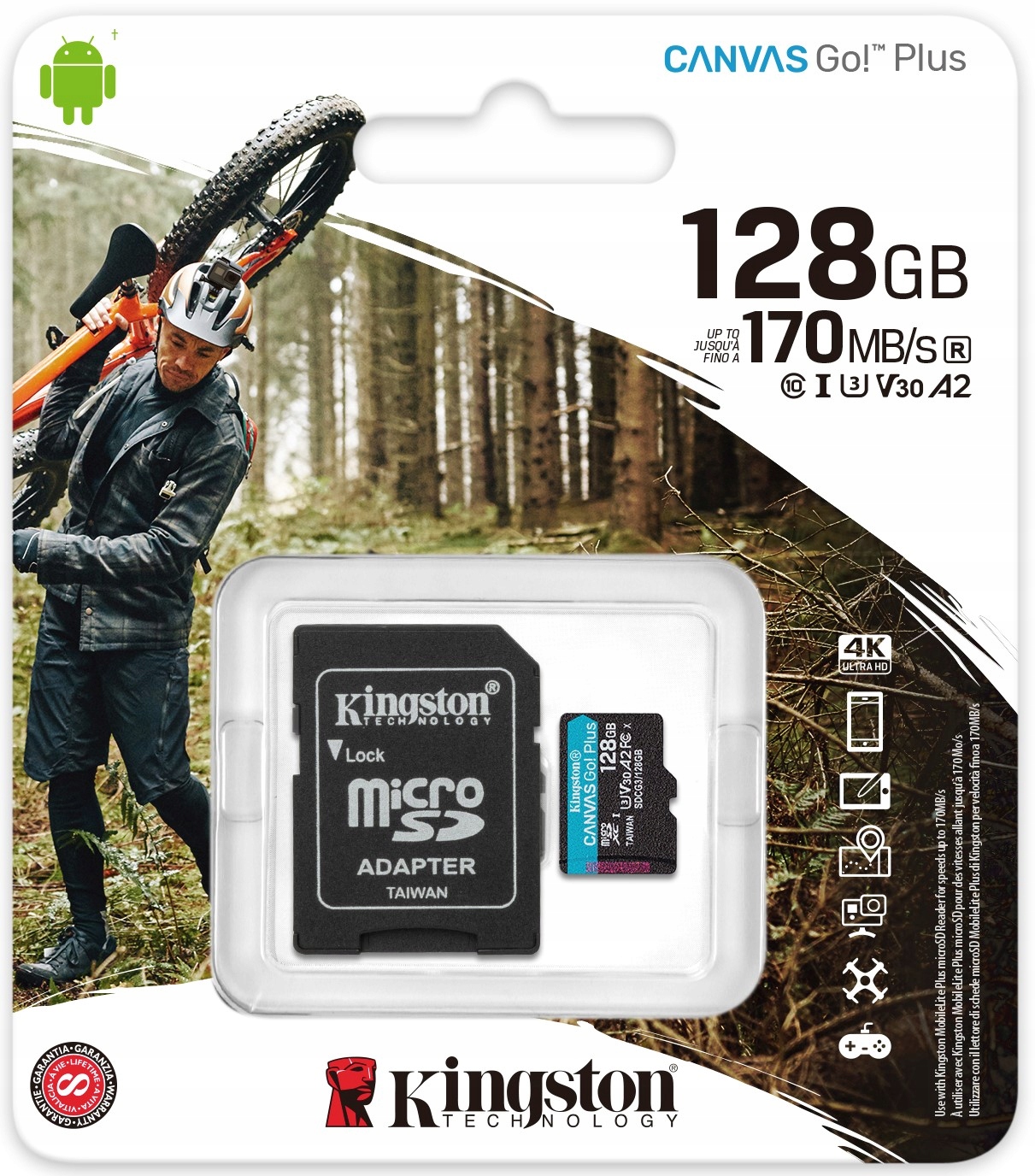 Paměťová karta micro SD SDXC 128 GB KINGSTON Canvas Go! Plus 170R A2 U3 ...