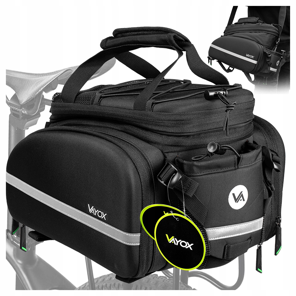 TORBA ROWEROWA SAKWA NA BAGAŻNIK DUŻA 35L PASEK NA RAMIĘ WODOODPORNA ...