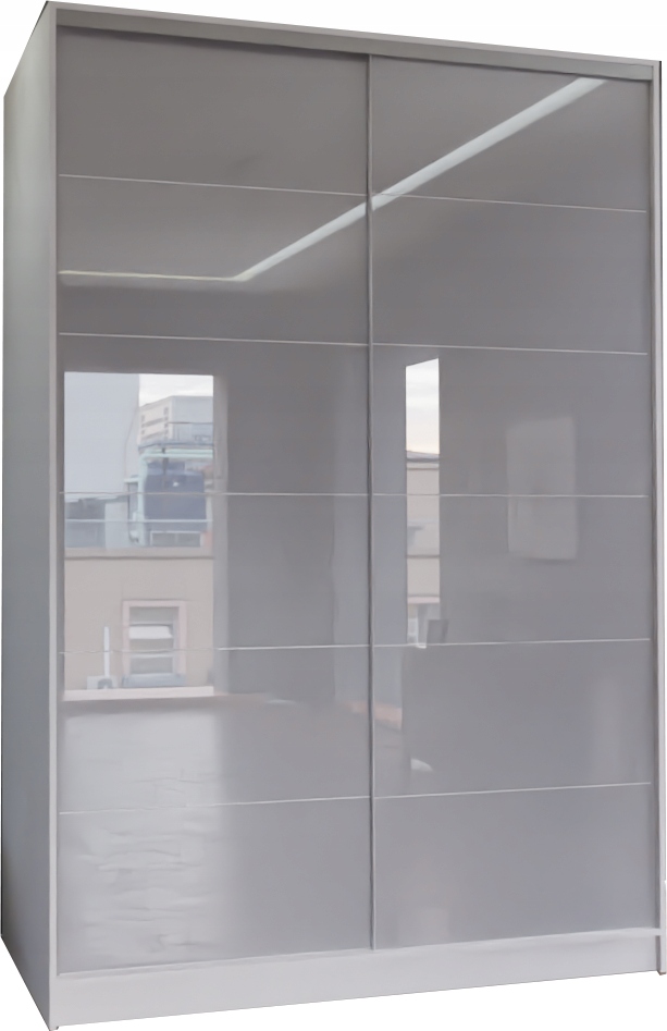 SZAFA 2D 100X250 LACOBEL SZARY WYSOKA BIAŁA • Cena, Opinie • Szafy ...