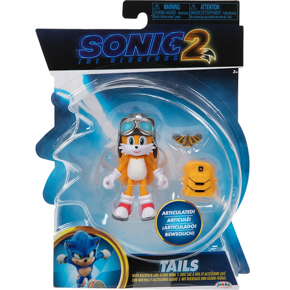 SONIC THE HEDGEHOG 2 MOVIE JAKKS PACIFIC FIGURKA TAILS + BLASTER I ...