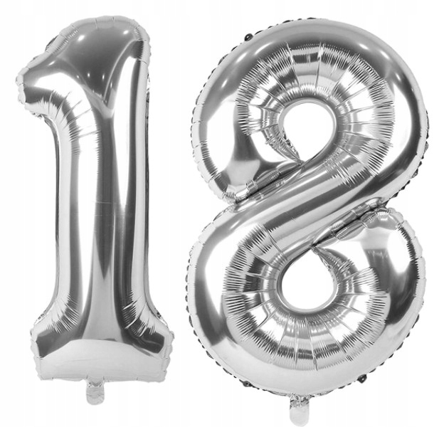 Balony foliowe cyfry 18 urodziny srebrne hel 70 cm (5905923260331 ... Balony foliowe cyfry 18 urodziny srebrne hel 70 cm (5905923260331 ...