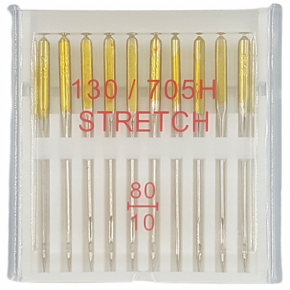 Igły do maszyny półpłaskie 130/705H STRETCH 80 x10 13273041199 - Allegro.pl
