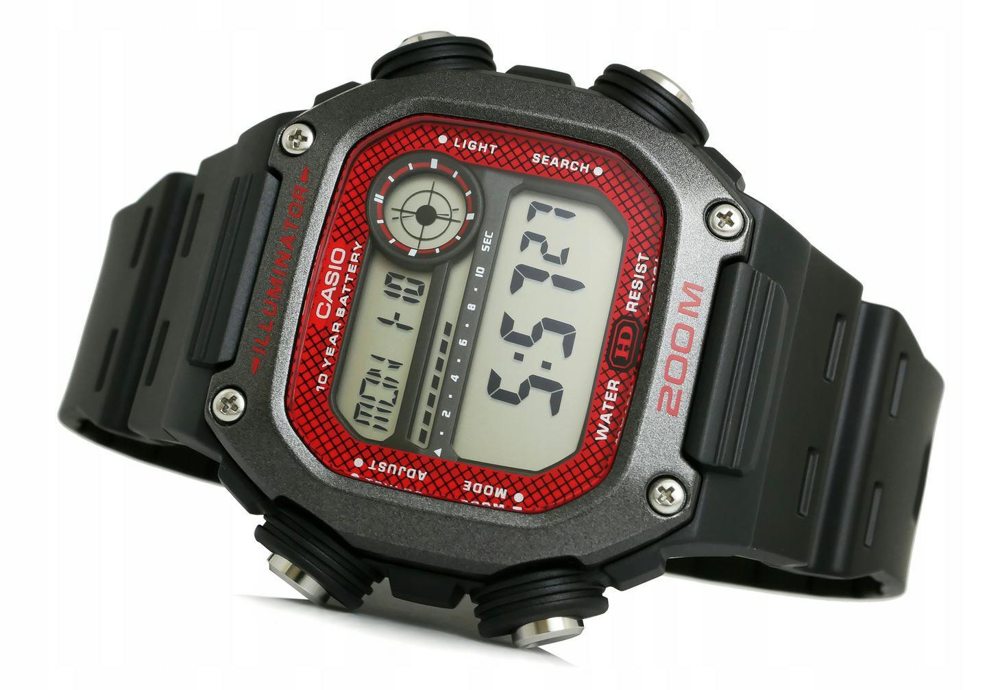 SPORTOWY ZEGAREK CYFROWY CASIO DW-291H-9A WIELOFUNKCYJNY I WODOSZCZELNY ...