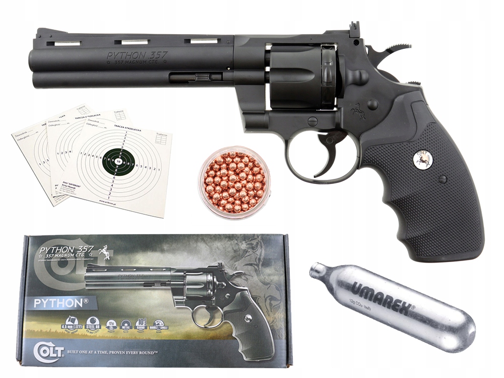 Rewolwer wiatrówka Colt Python 6" 4,5 mm BB CO2 - 4000844573445 ...