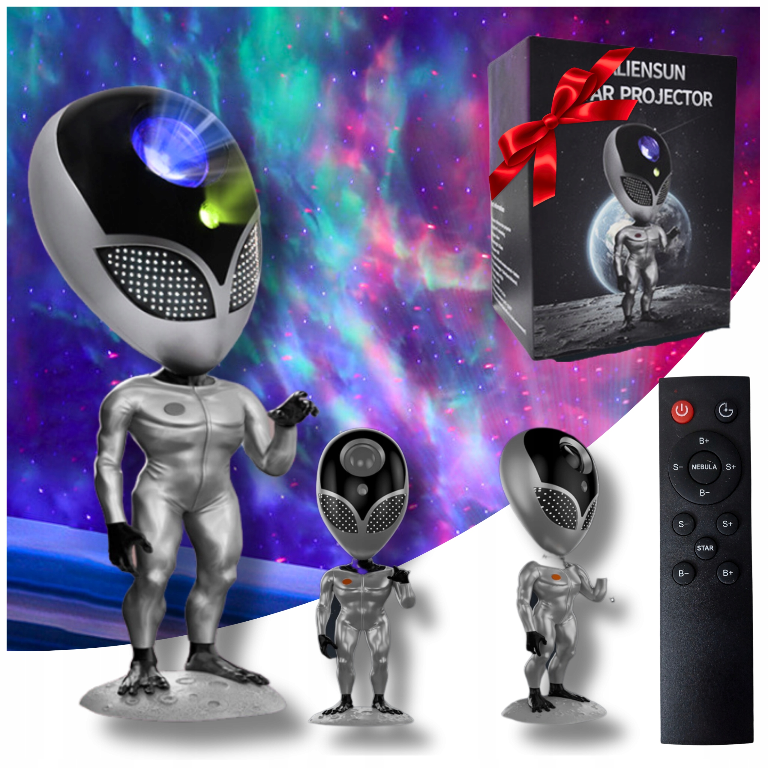 Projektor Gwiazd Rzutnik Lampa Nocna Led Mówi Powtarza Kosmita ...