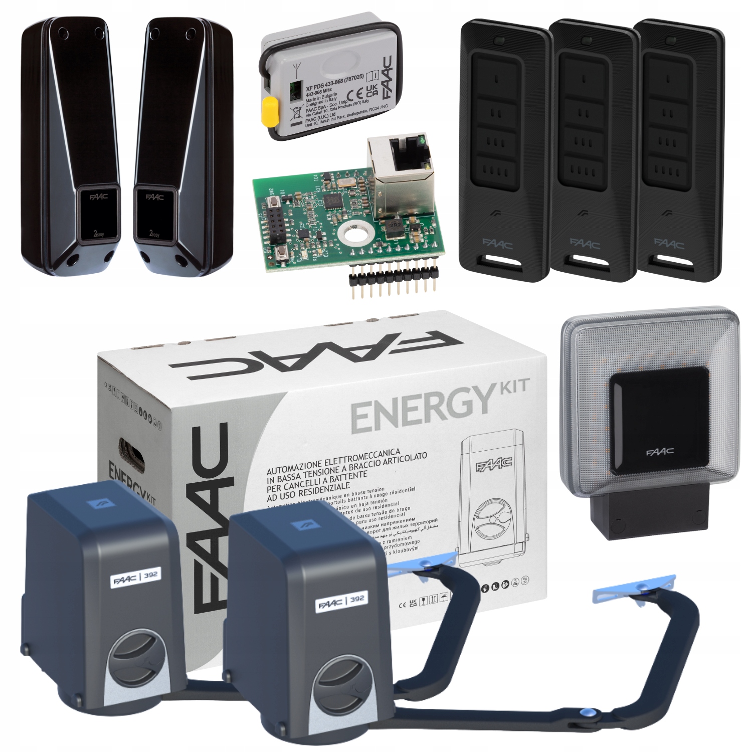 FAAC ENERGY+ XWBL- WiFi LAN+ LAMPA+ PILOT 3ks pohon dvoukřídlé brány za ...