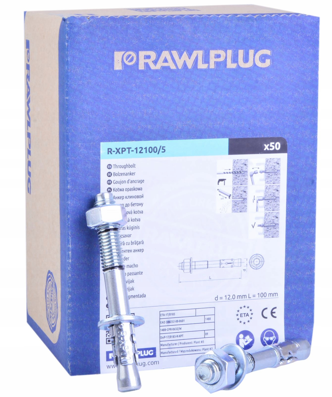 Kotwy stalowe Rawlplug R-XPT-12100/5 100 mm 50 szt. (5906675233635 ...